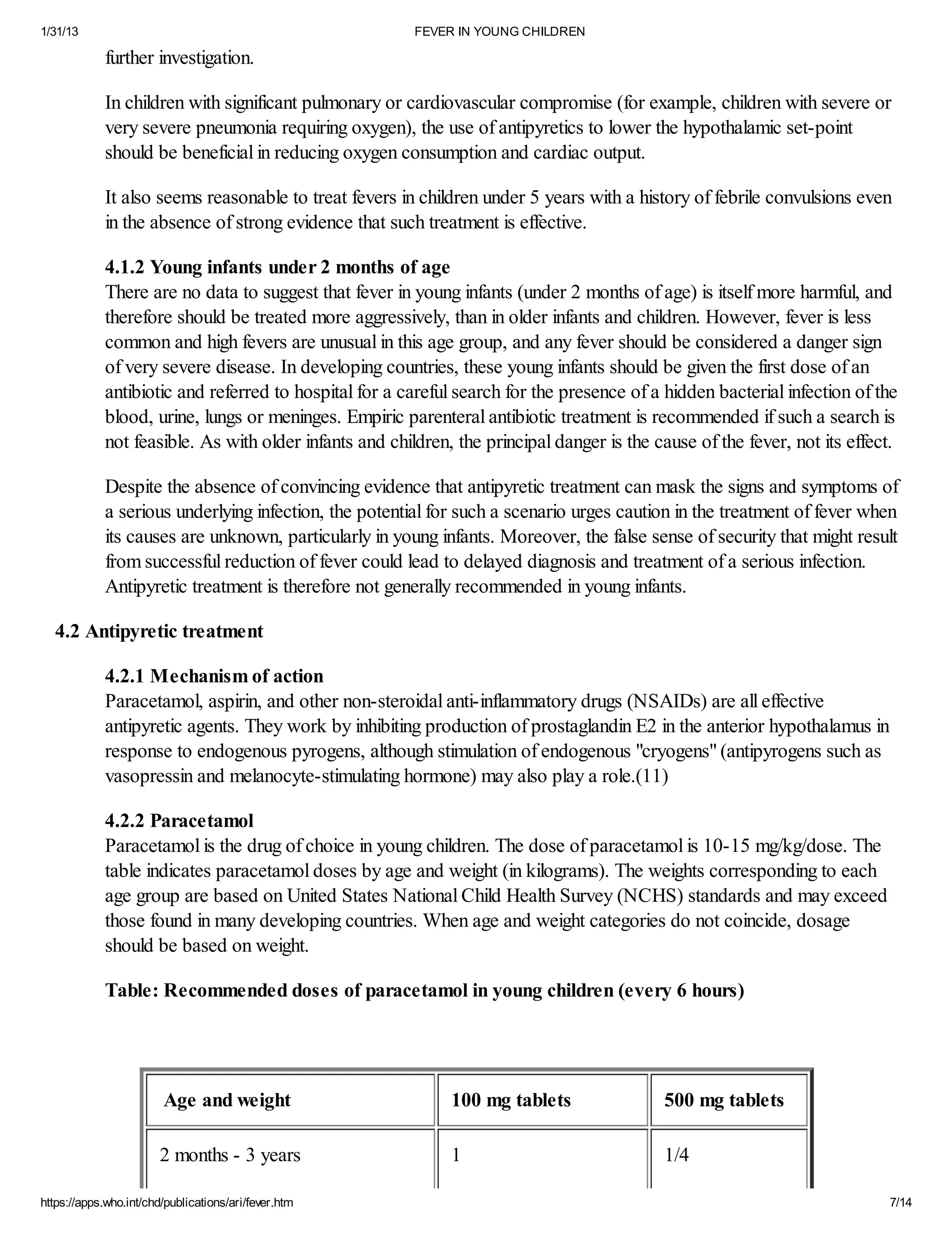 Fever in young children | PDF