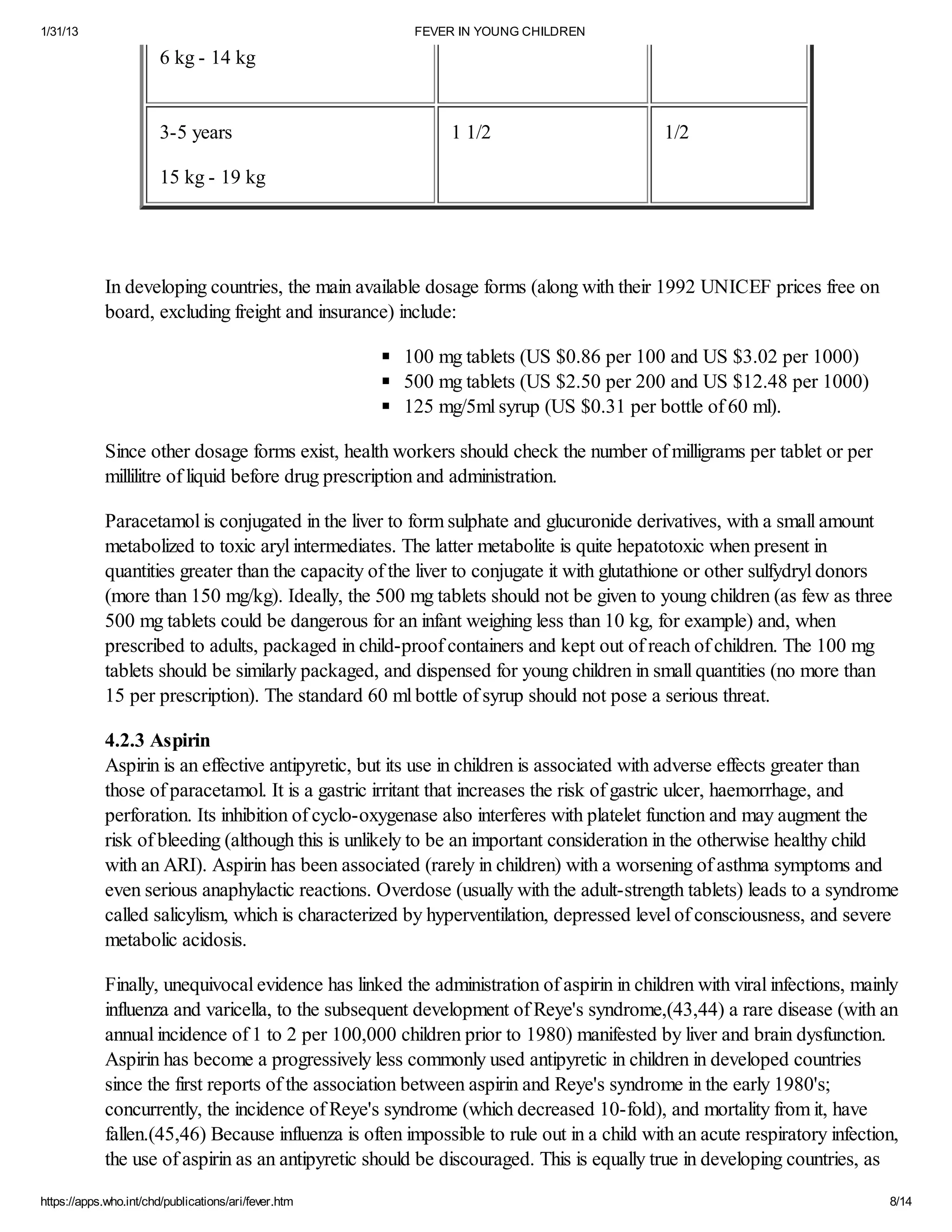 Fever in young children | PDF