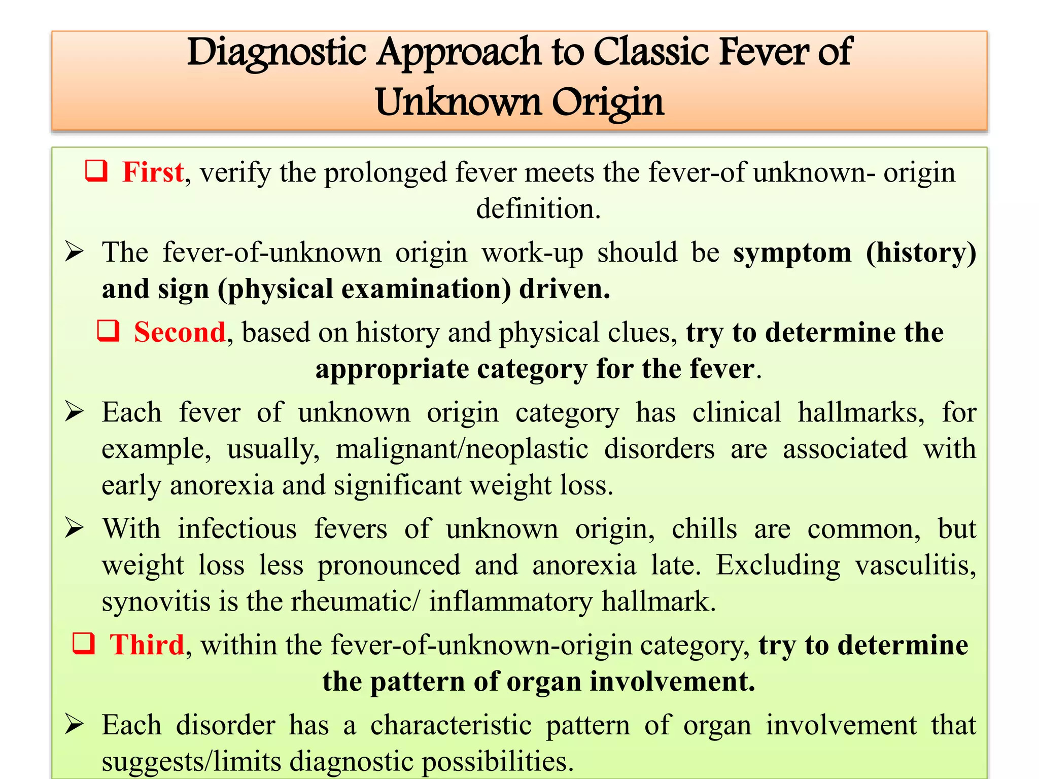 Fever of unknown origin | PPTX