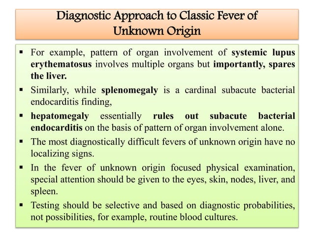 Fever of unknown origin | PPTX | Infectious Diseases | Diseases and ...