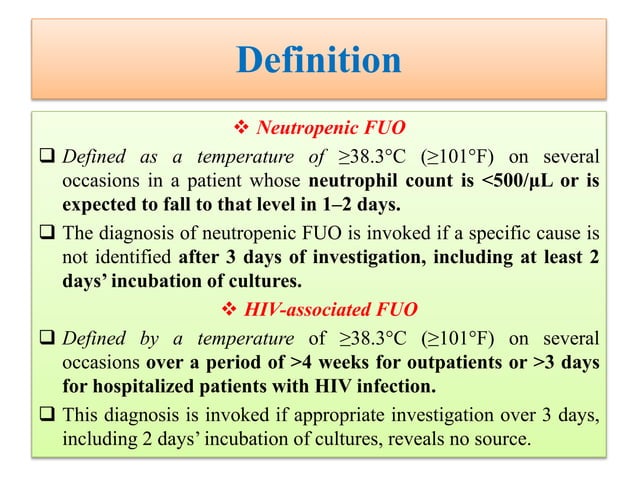 Fever of unknown origin | PPTX | Infectious Diseases | Diseases and ...