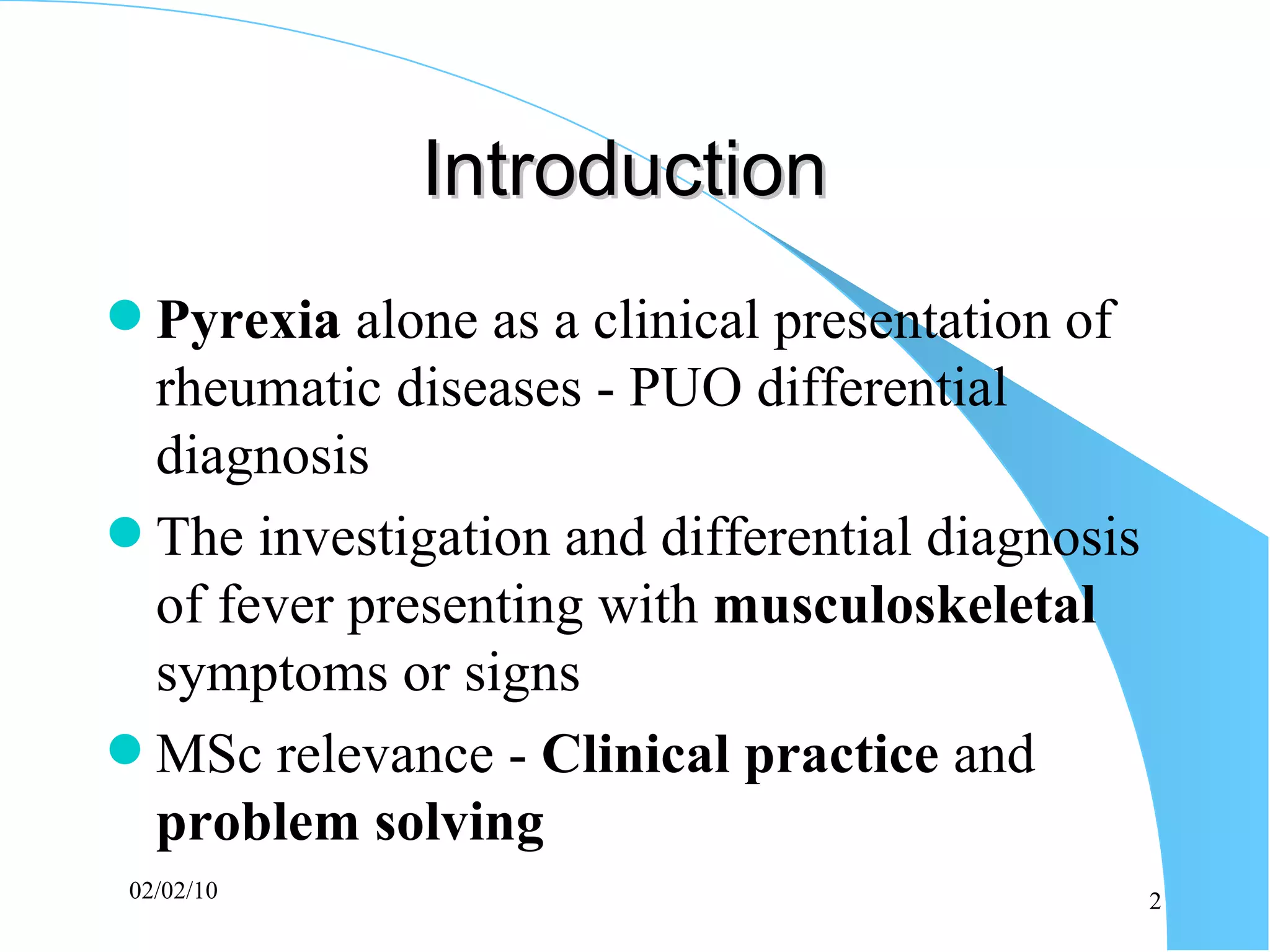 Fevers And Rheum Disease | PPT