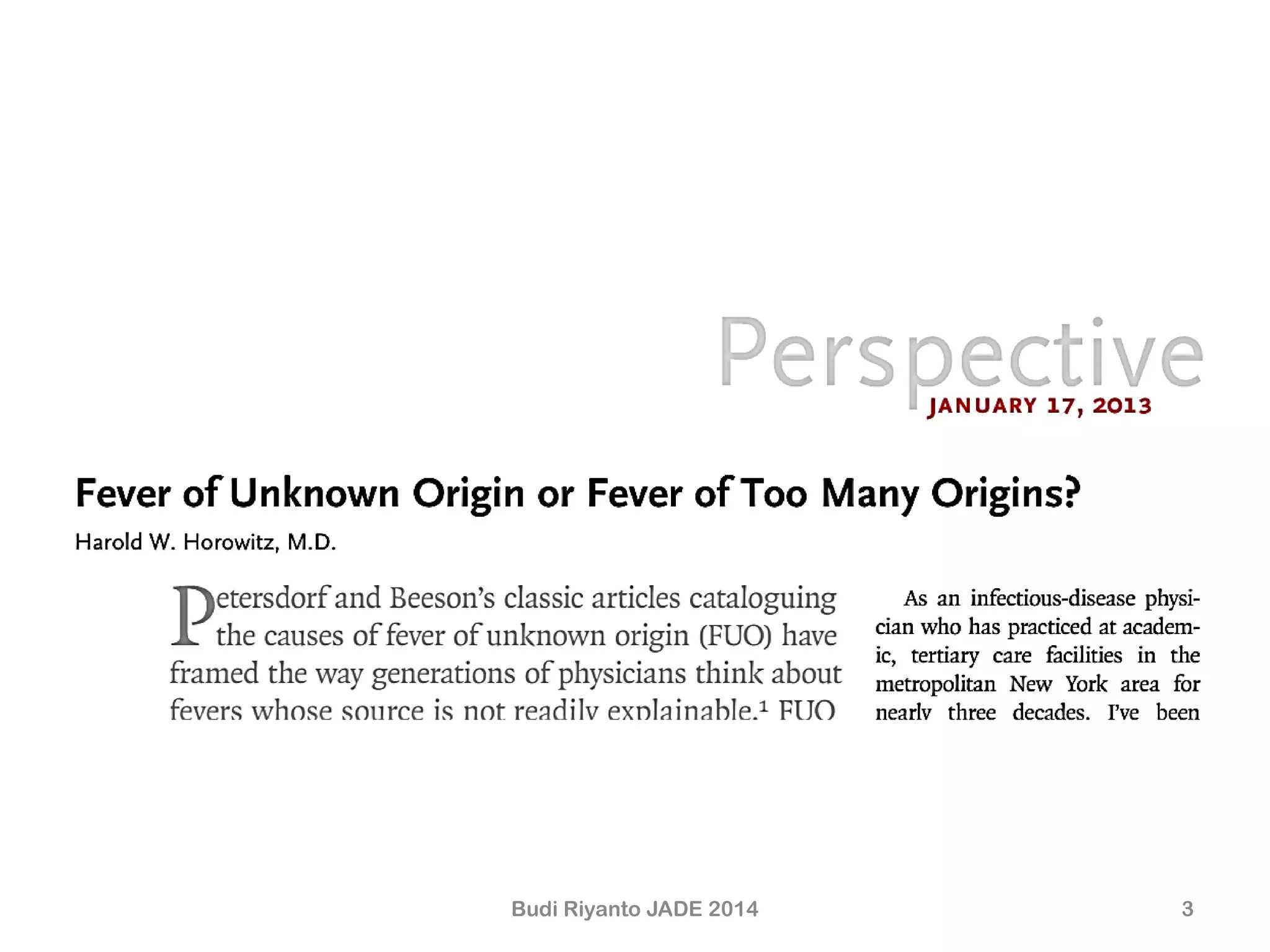 Fever Unknown Origin diagnoses and treatments | PDF