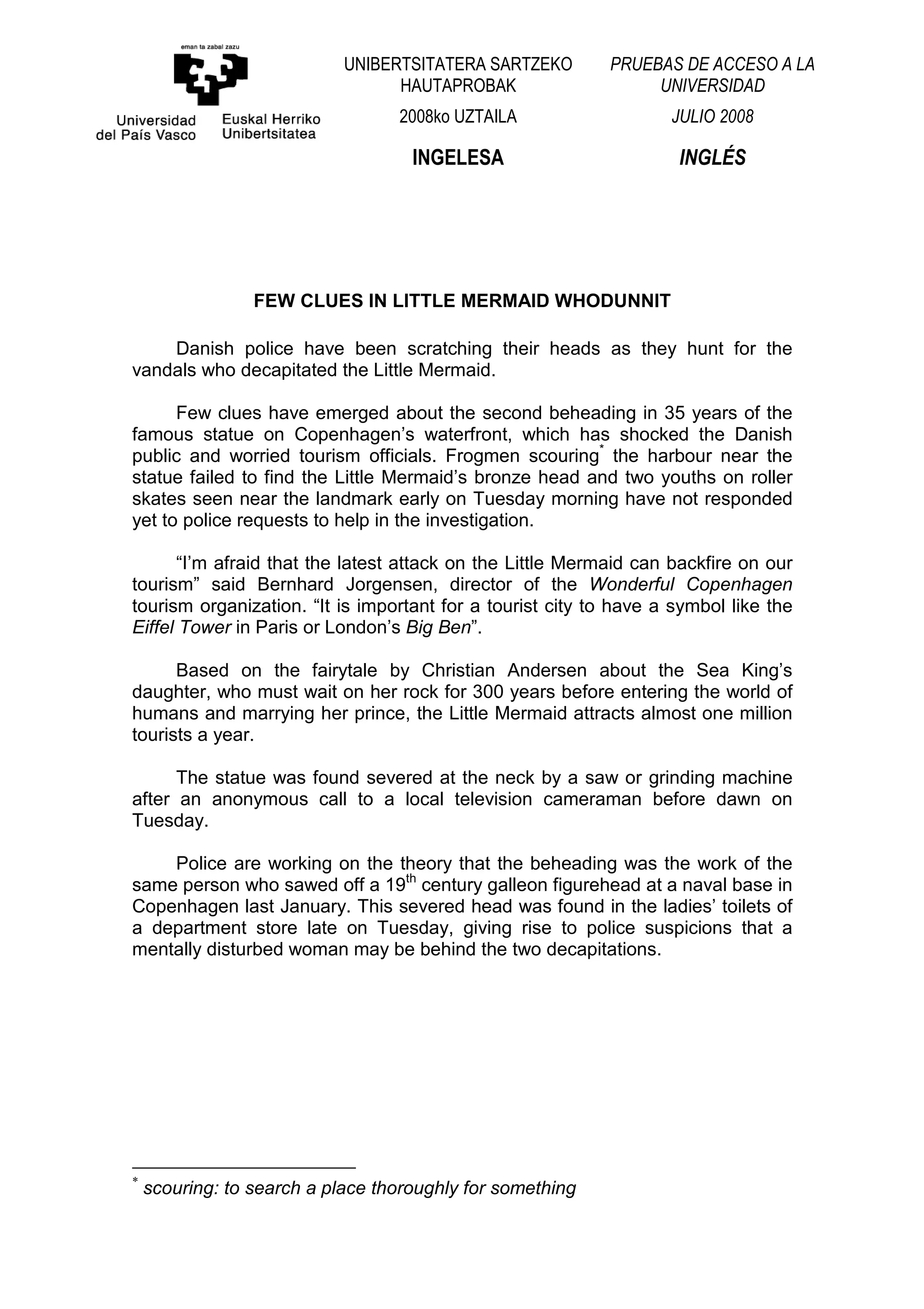 Few Clues In Little Mermaid Whodunnit | PDF