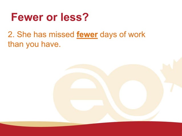 Fewer or less | PPTX | Cooking | Food & Drink