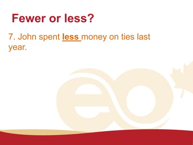 Fewer or less | PPTX | Cooking | Food & Drink