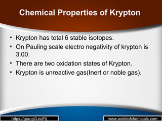 Few quick facts about krypton | PPT
