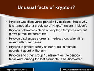 Few quick facts about krypton | PPT