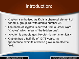 Uses Of Krypton