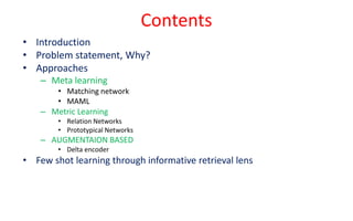 Few shot learning/ one shot learning/ machine learning | PPTX