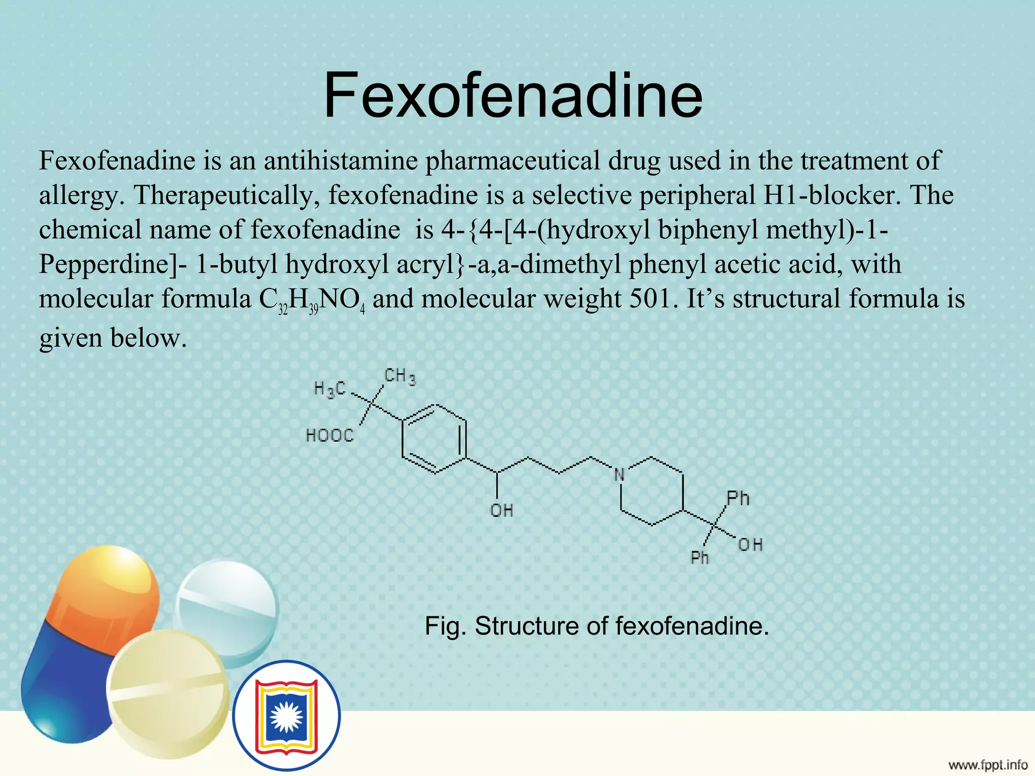 Synthesis of Fexofenadin | PPT