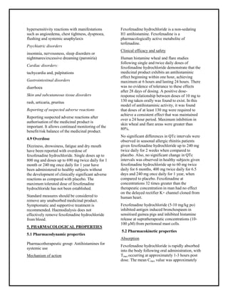 Fexofenadine hydrochloride 180 mg film coated tablets smpc- taj ...