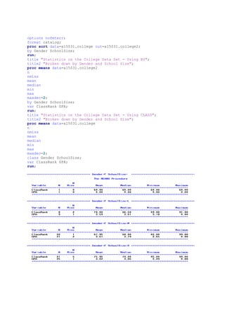 Learning SAS With Example by Ron Cody :Chapter 16 to Chapter 20 Solution | PDF | College ...