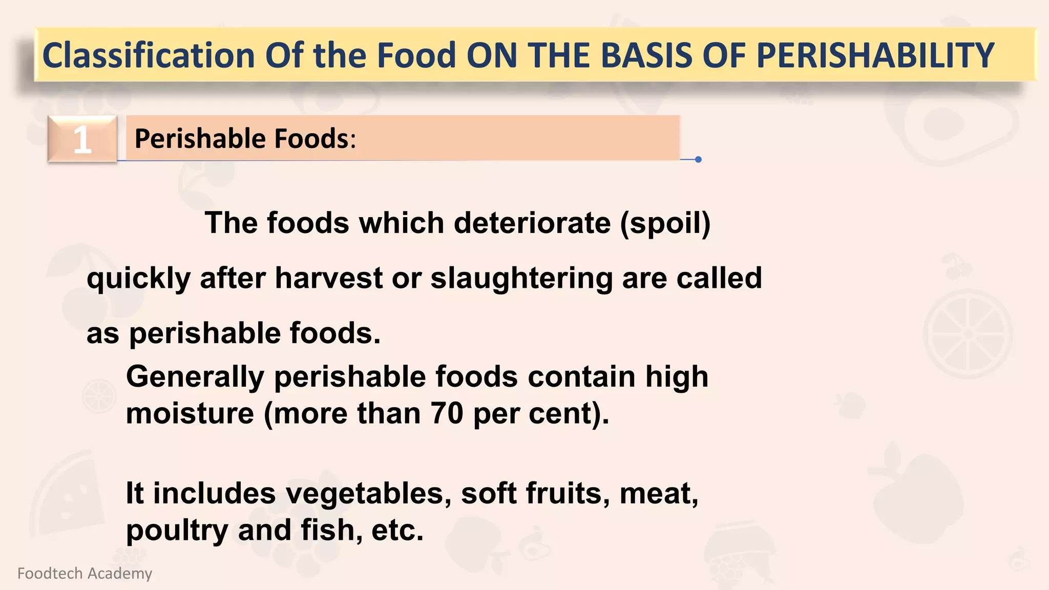 Classification of the Foods | PPTX