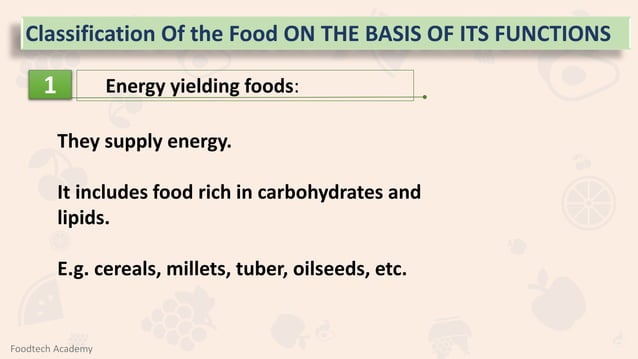 Classification of the Foods | PPTX | Healthy Cooking and Eating | Food ...