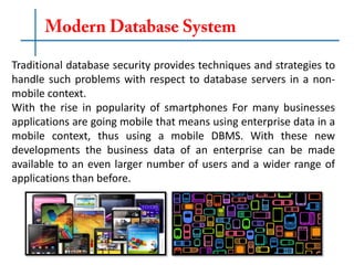 P01 | Security in Mobile Database System | Anurag Gupta | BCA | PPT
