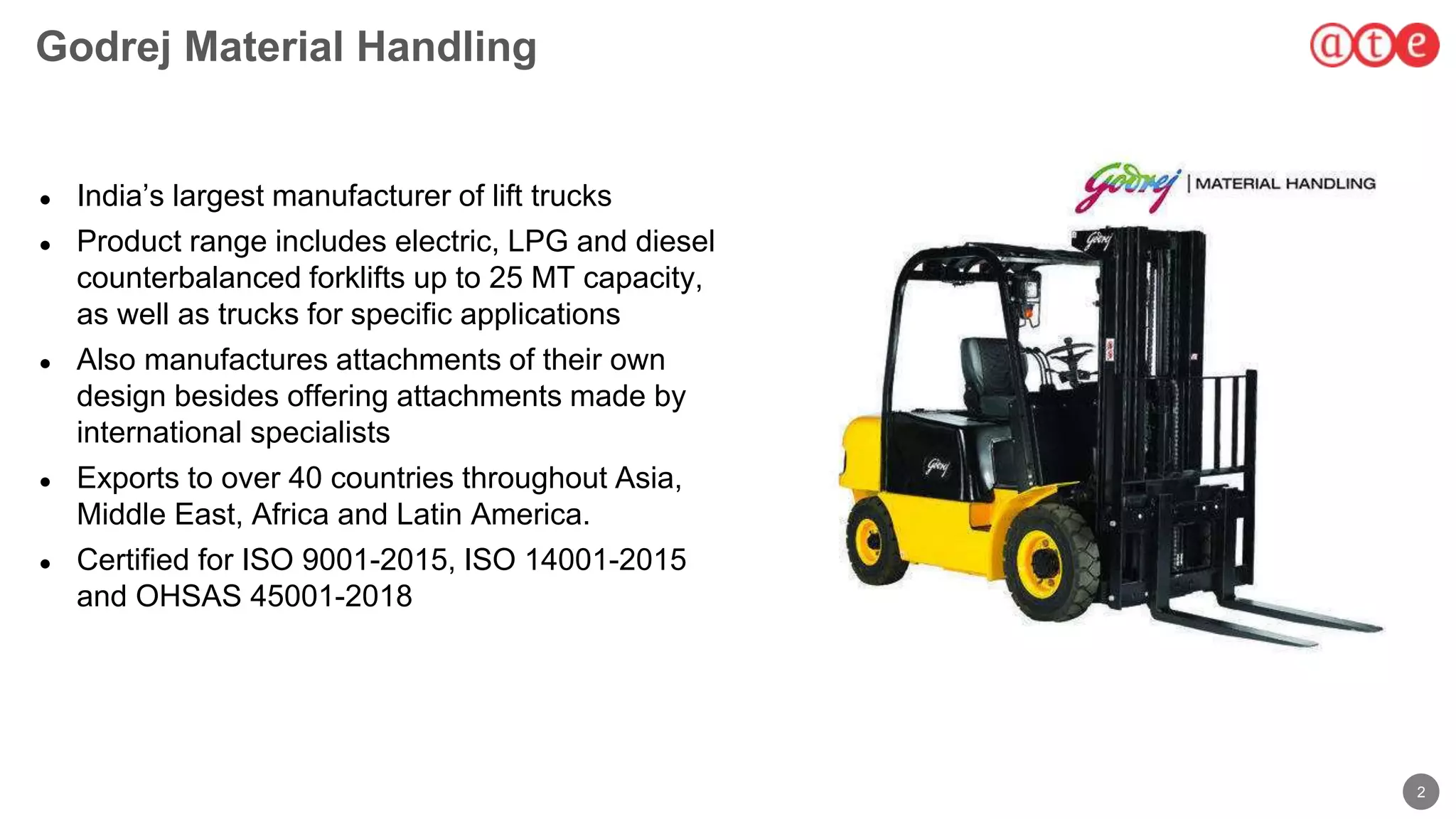 Material handling equipment from Godrej | PPTX