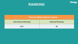 Chennai Mathematical Institute - [CMI], Siruseri | PPTX