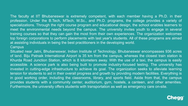 Indian Institute of Technology - [IITBBS], Bhubaneshwar | PPT