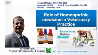 Role of homeopathy medicine in veterinary practice | PDF