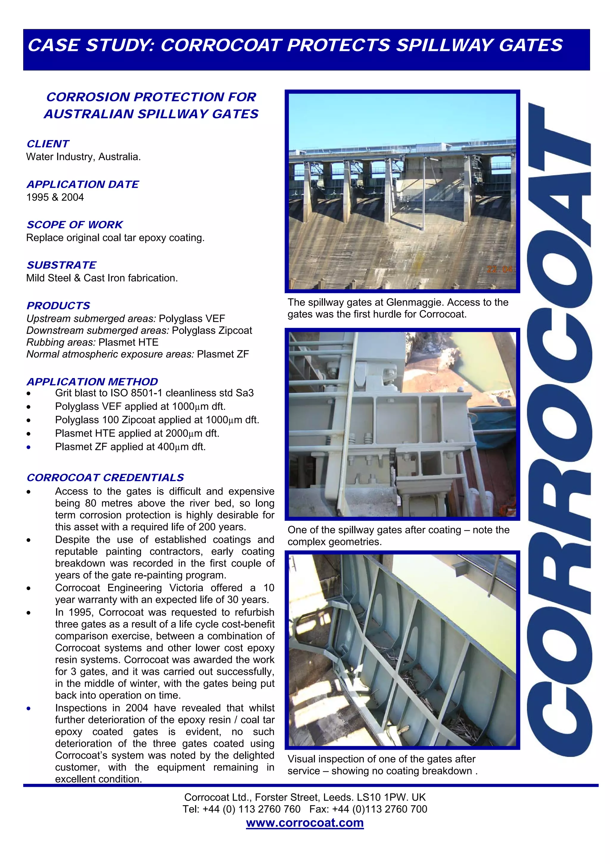 Corrocoat Protection for Spillway Gates | PDF
