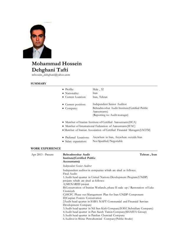 Mohammad Hossein Dehghani Tafti-Personal C.V. | DOCX