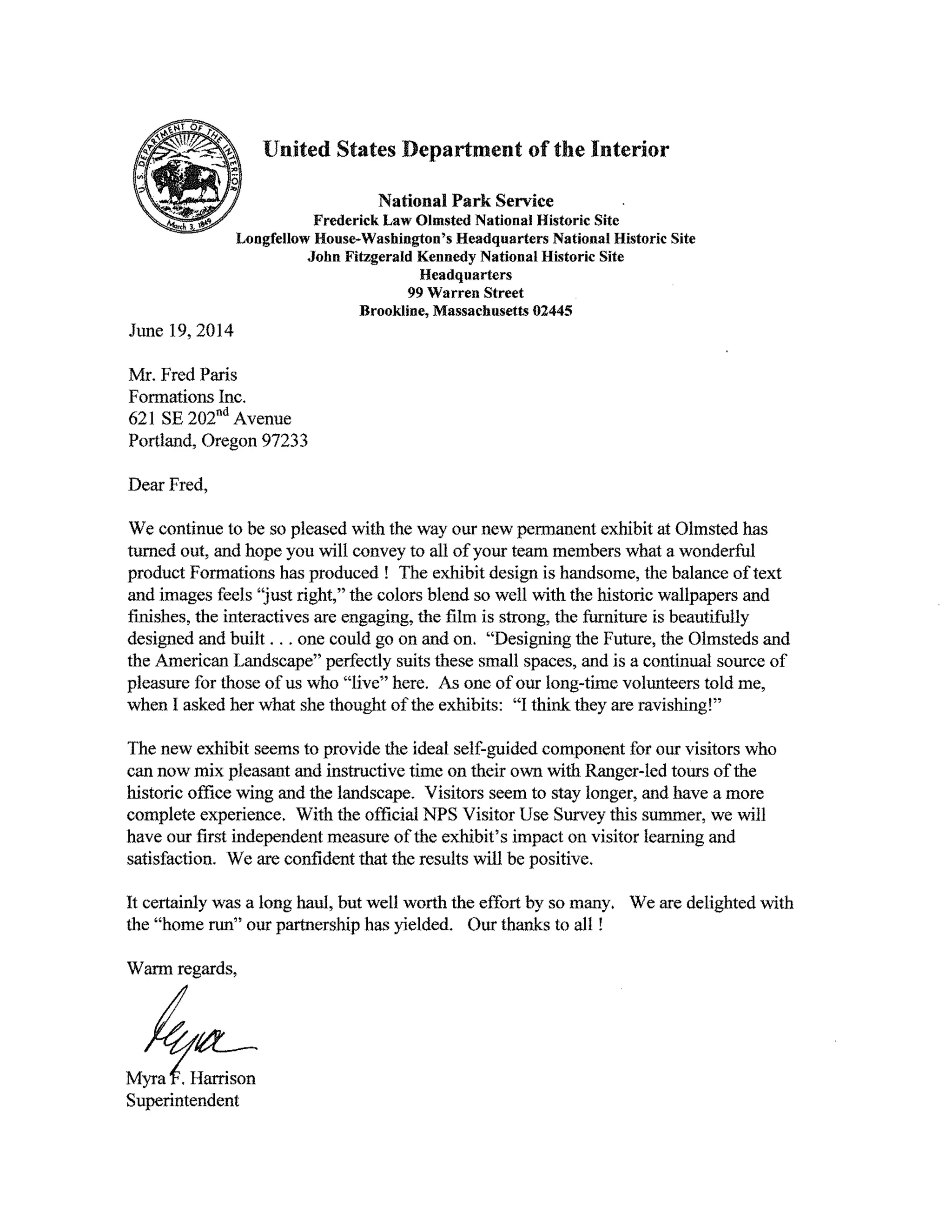 NPS FLO Thank You Letter | PDF