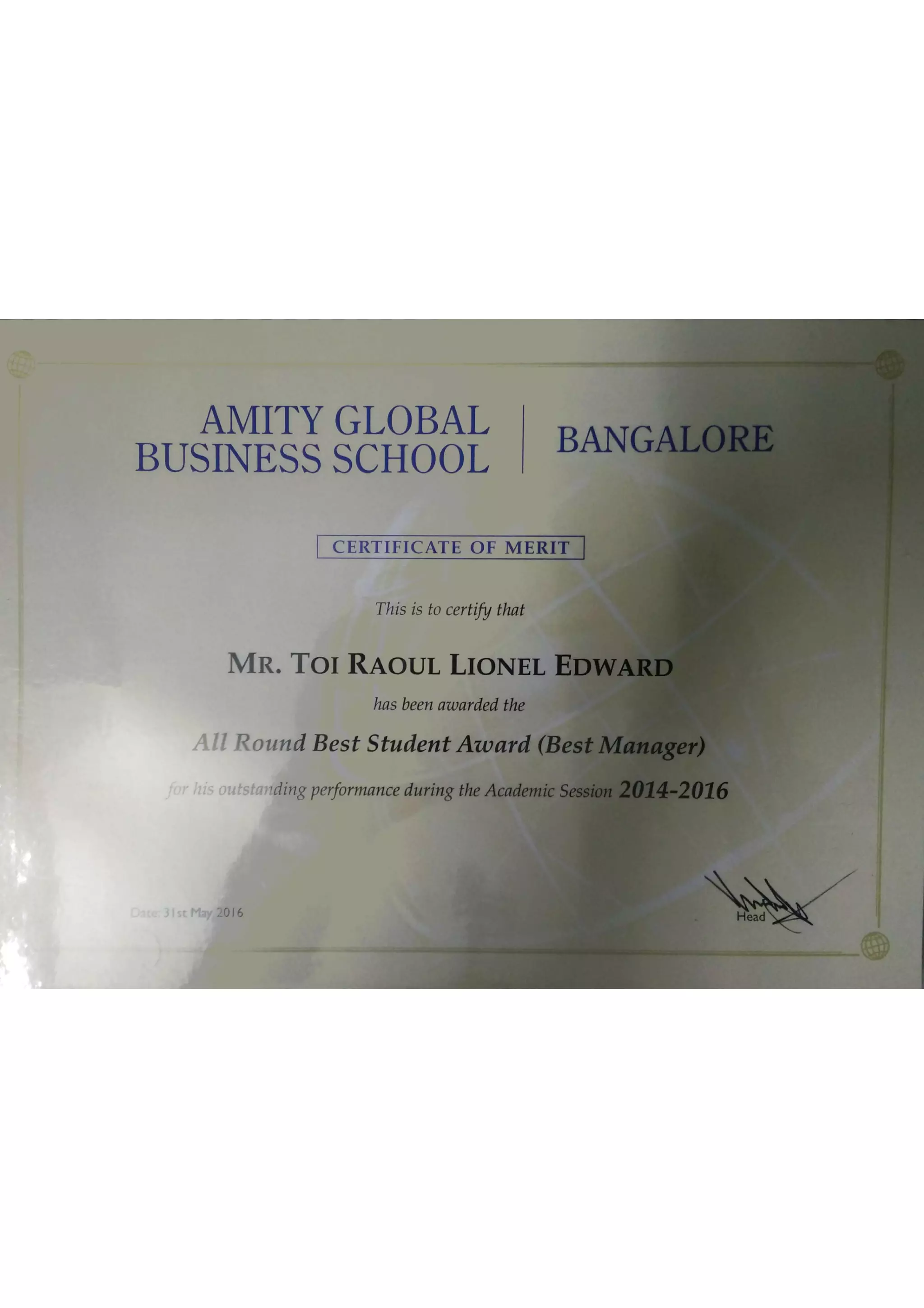 all round best student award | PDF