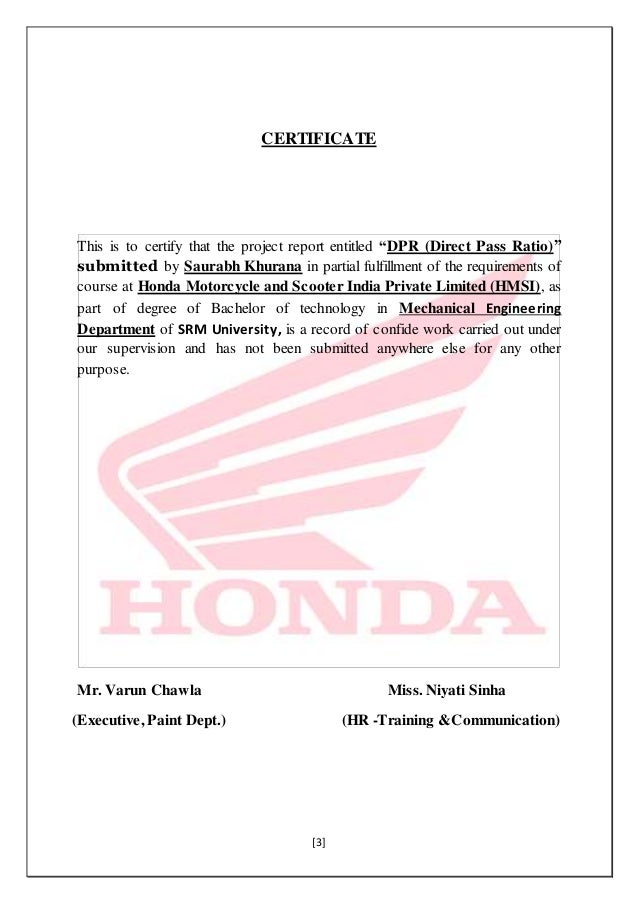 Honda Report On Paint