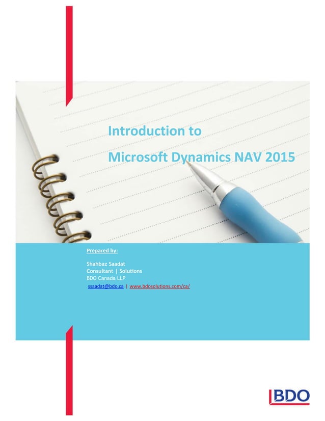 NAV 101 - Intro to Dynamics NAV 2015 | PDF | Computer Software and Applications | Computing