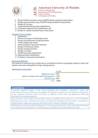 Syllabus of Pavement Design | PDF