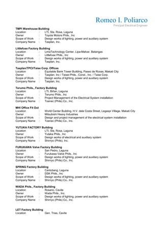 CV_Poliarco,Romeo | DOC | Civil Engineering Industry | Industries