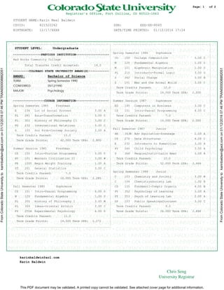 CSU Official Transcript | PDF