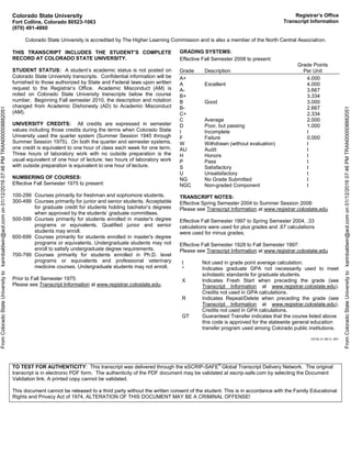 CSU Official Transcript | PDF