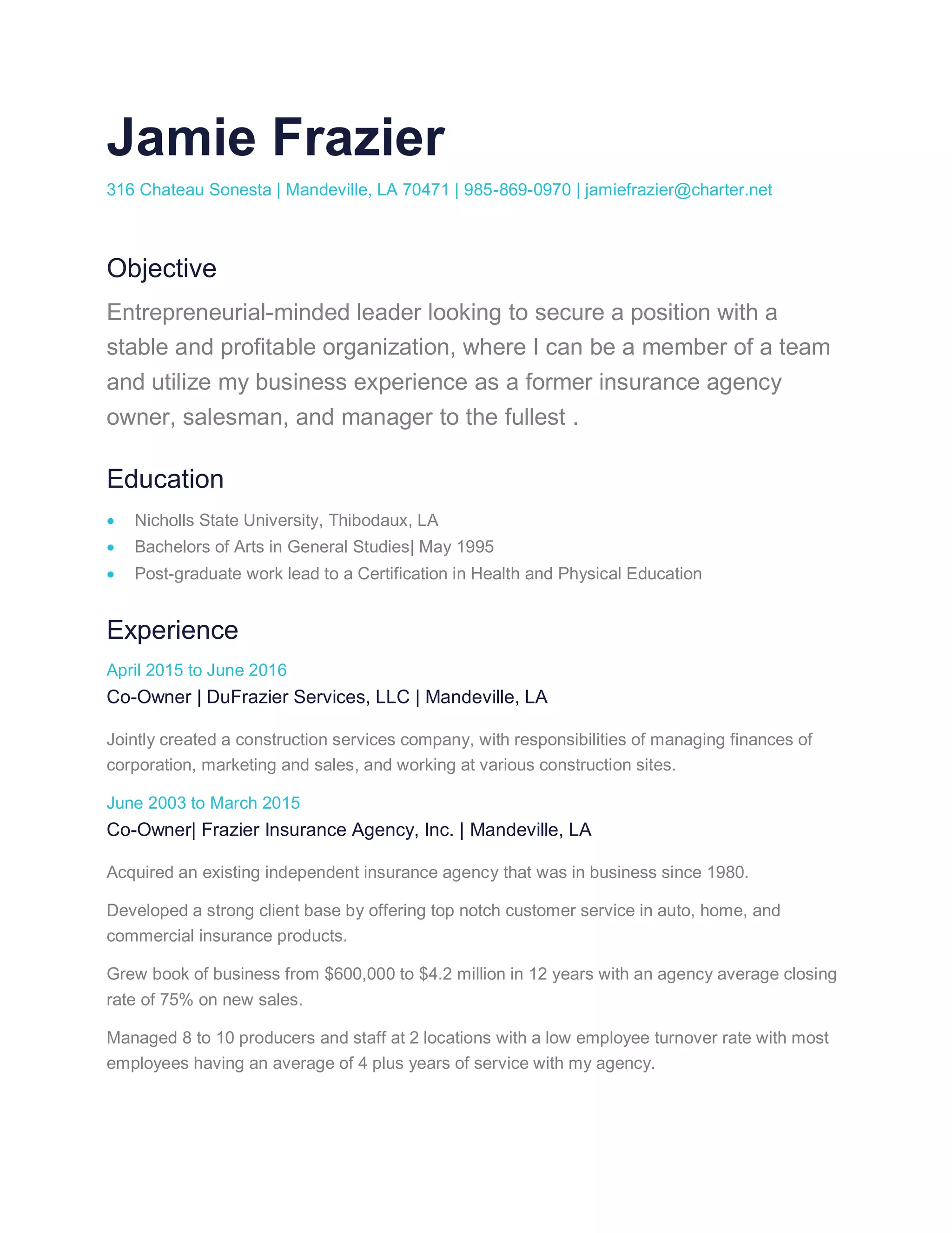 Jamie Resume (1) | PDF