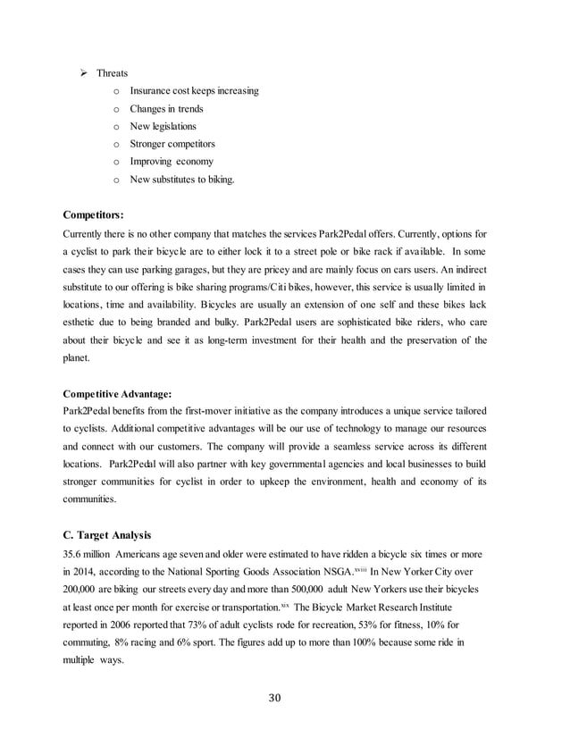 Park2Pedal Business Plan- Capstone | PDF