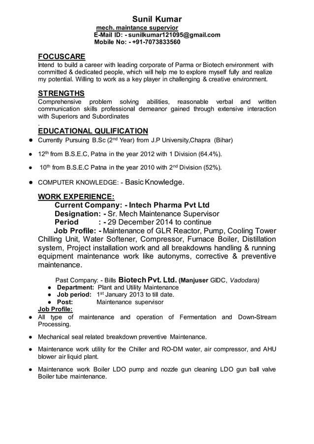 Sunil Resume | PDF
