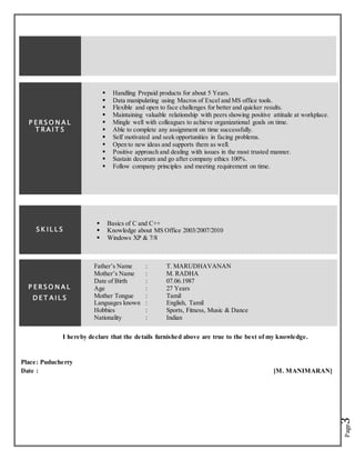 Manimaran CV. New version | DOCX