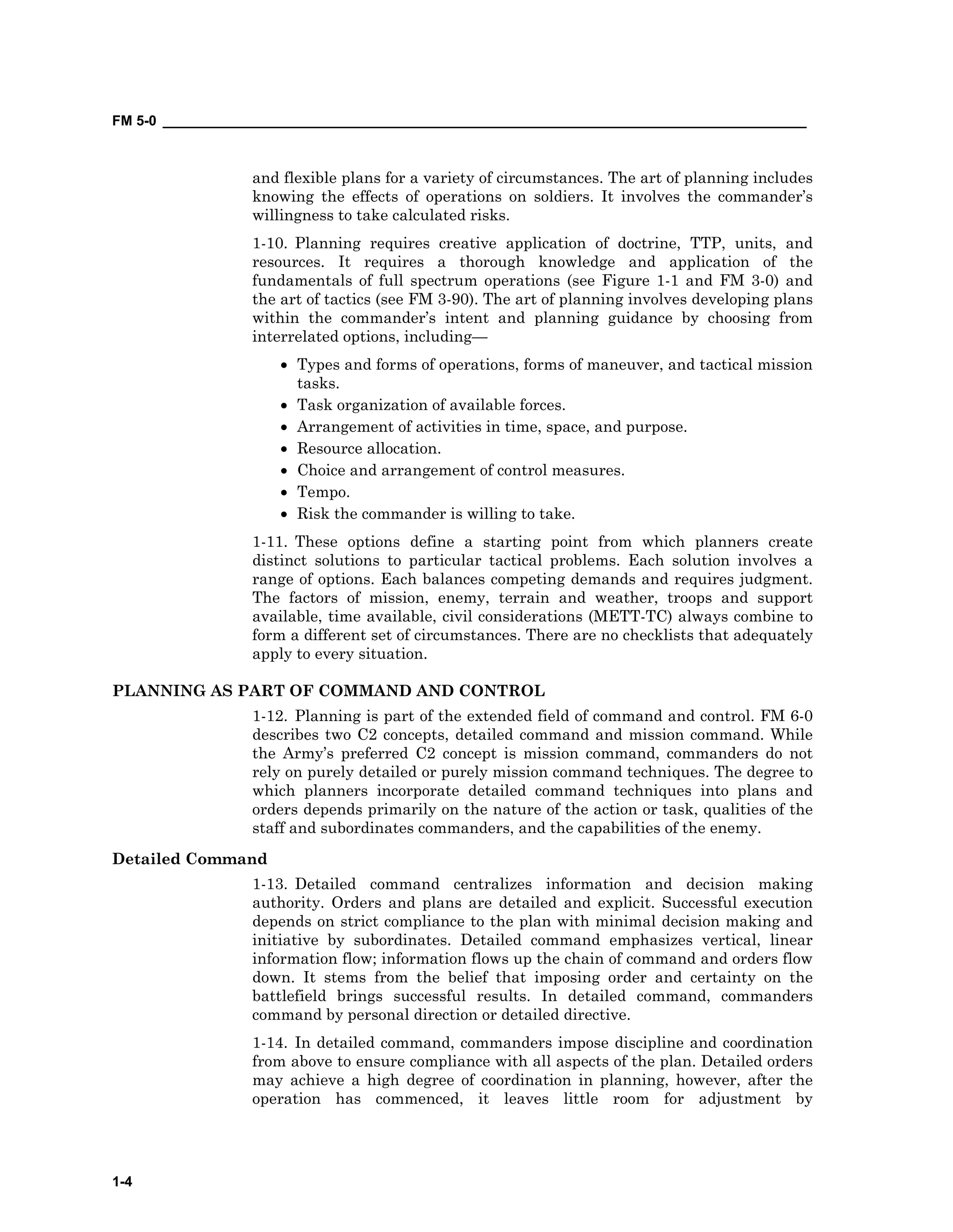 FM 5-0 - Army Planning & Orders Production | PDF