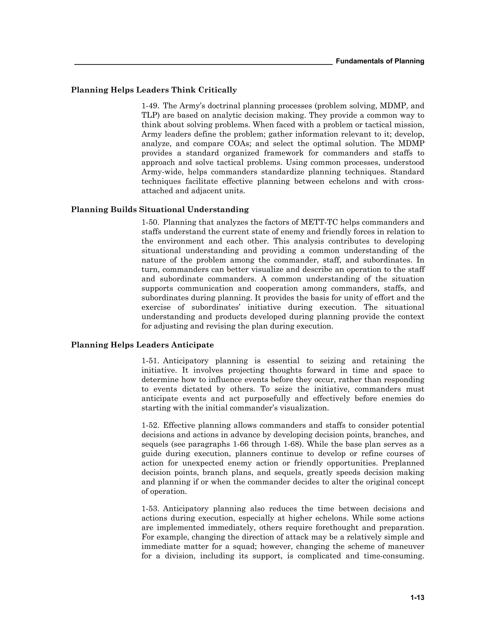 FM 5-0 - Army Planning & Orders Production | PDF