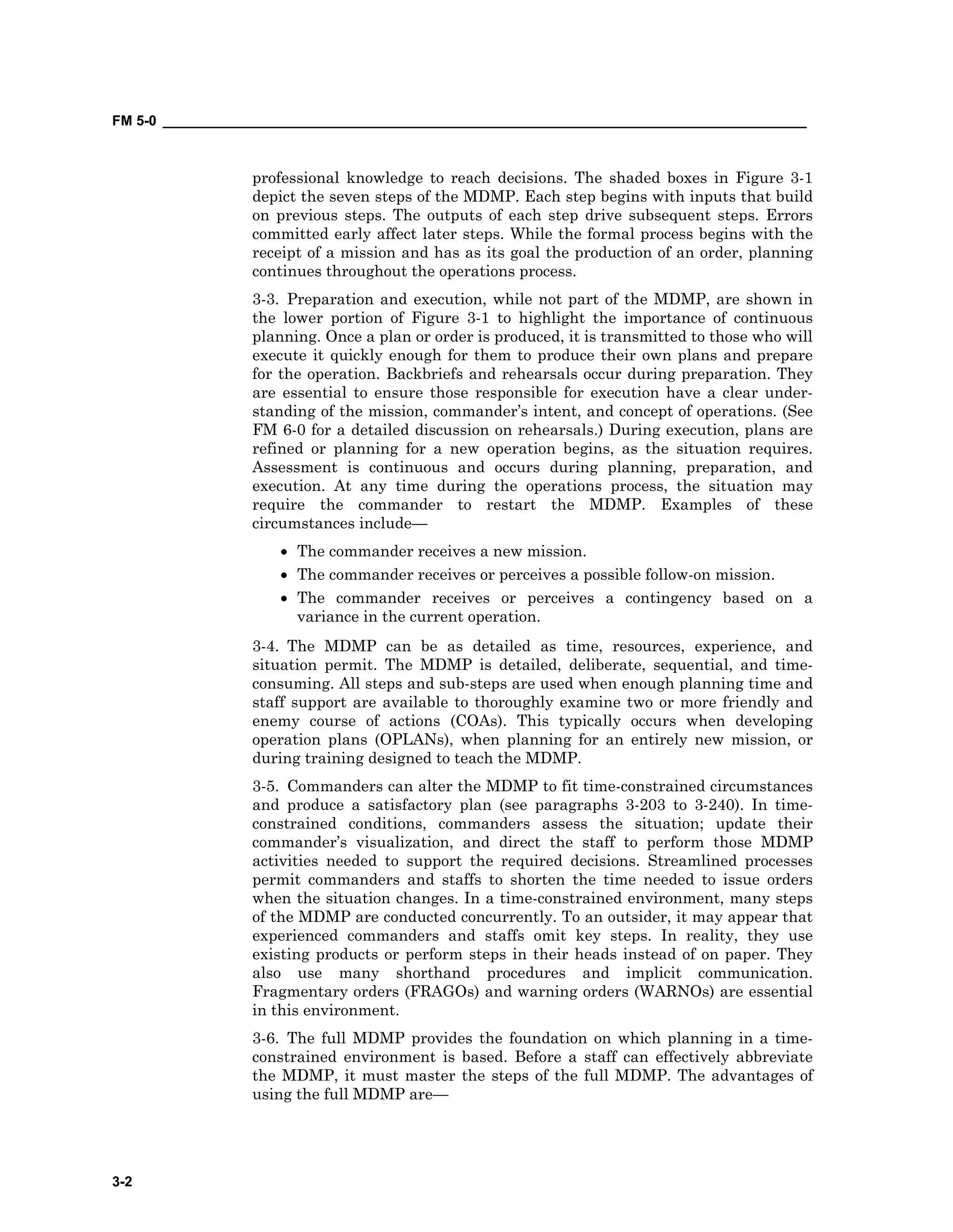 FM 5-0 - Army Planning & Orders Production | PDF