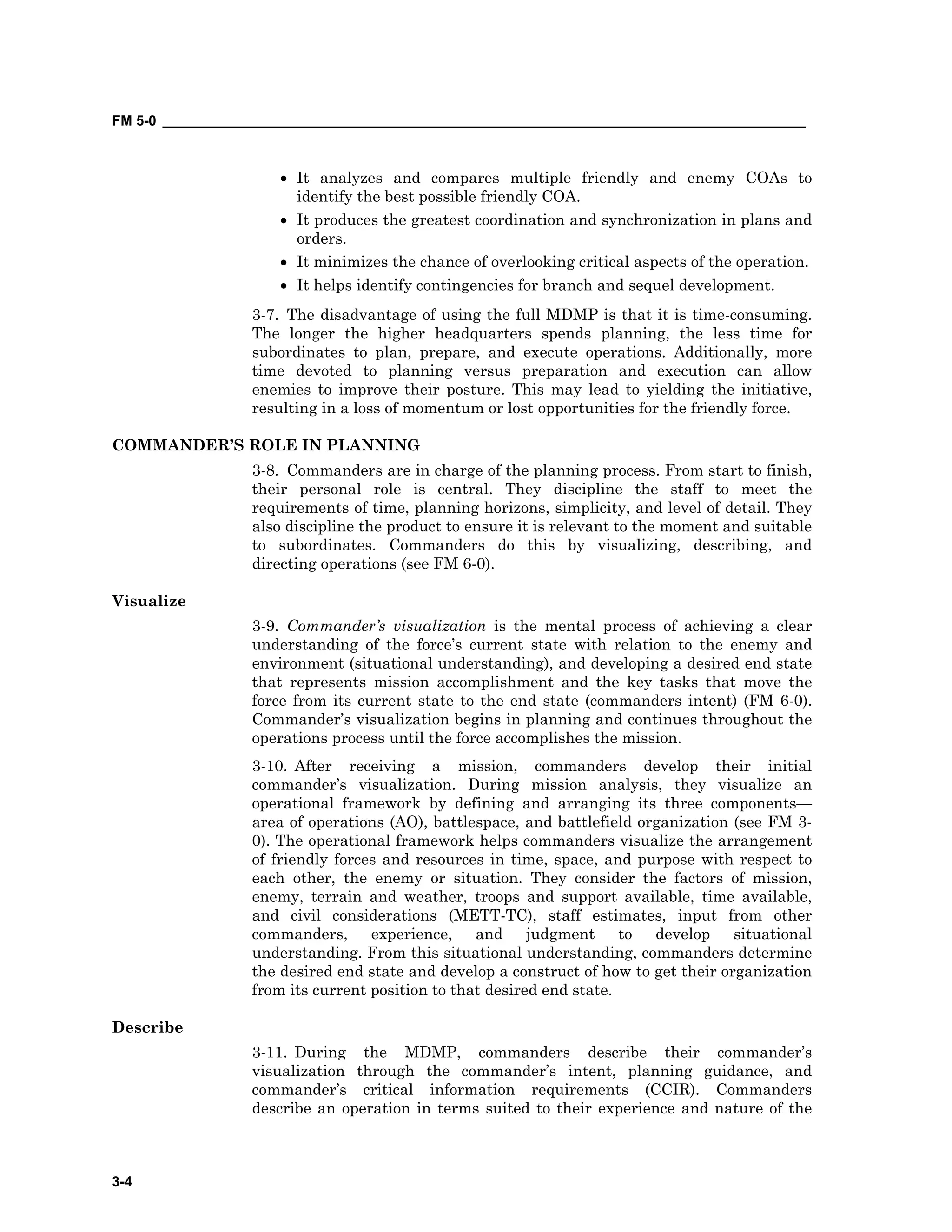 FM 5-0 - Army Planning & Orders Production | PDF