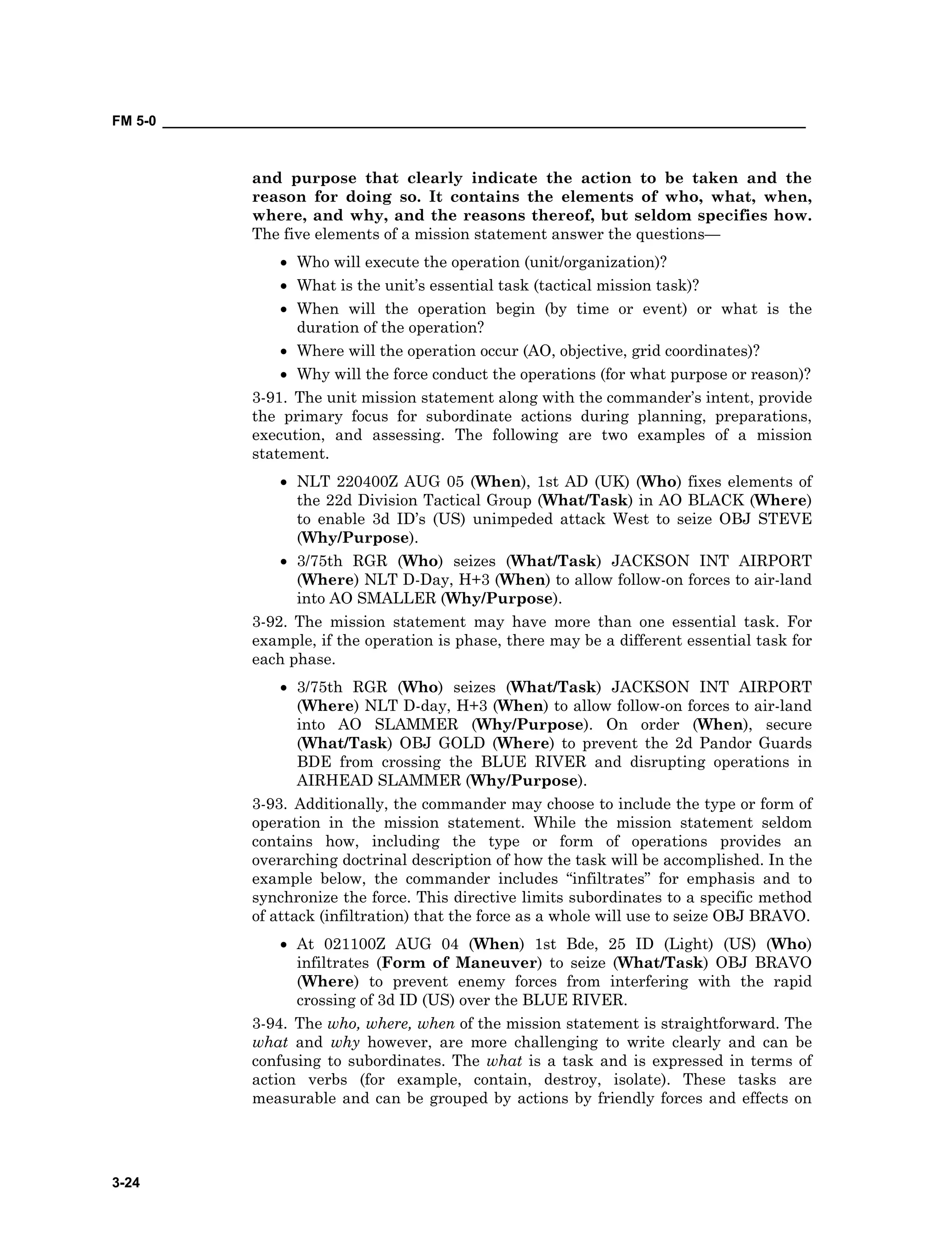 FM 5-0 - Army Planning & Orders Production | PDF