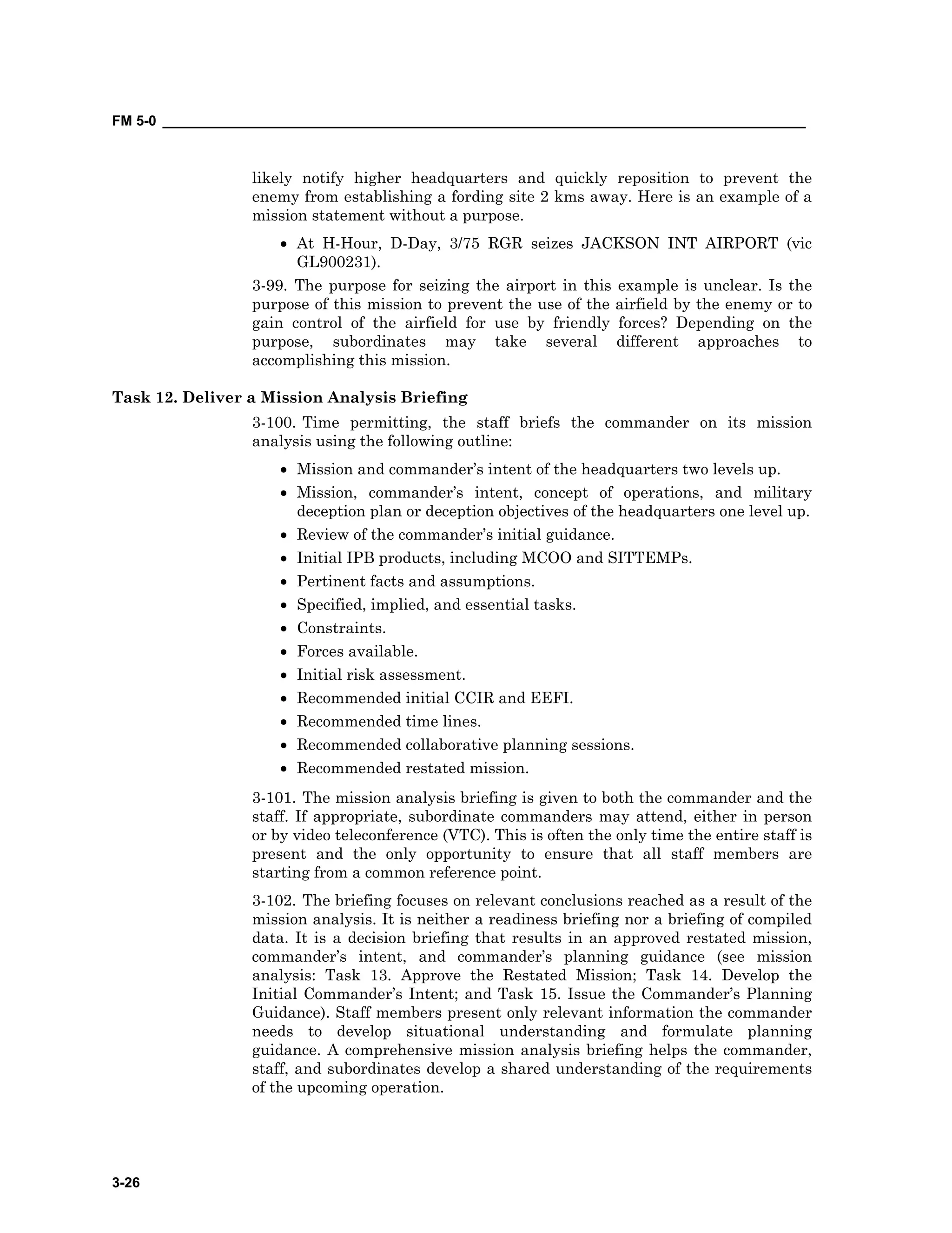 FM 5-0 - Army Planning & Orders Production | PDF
