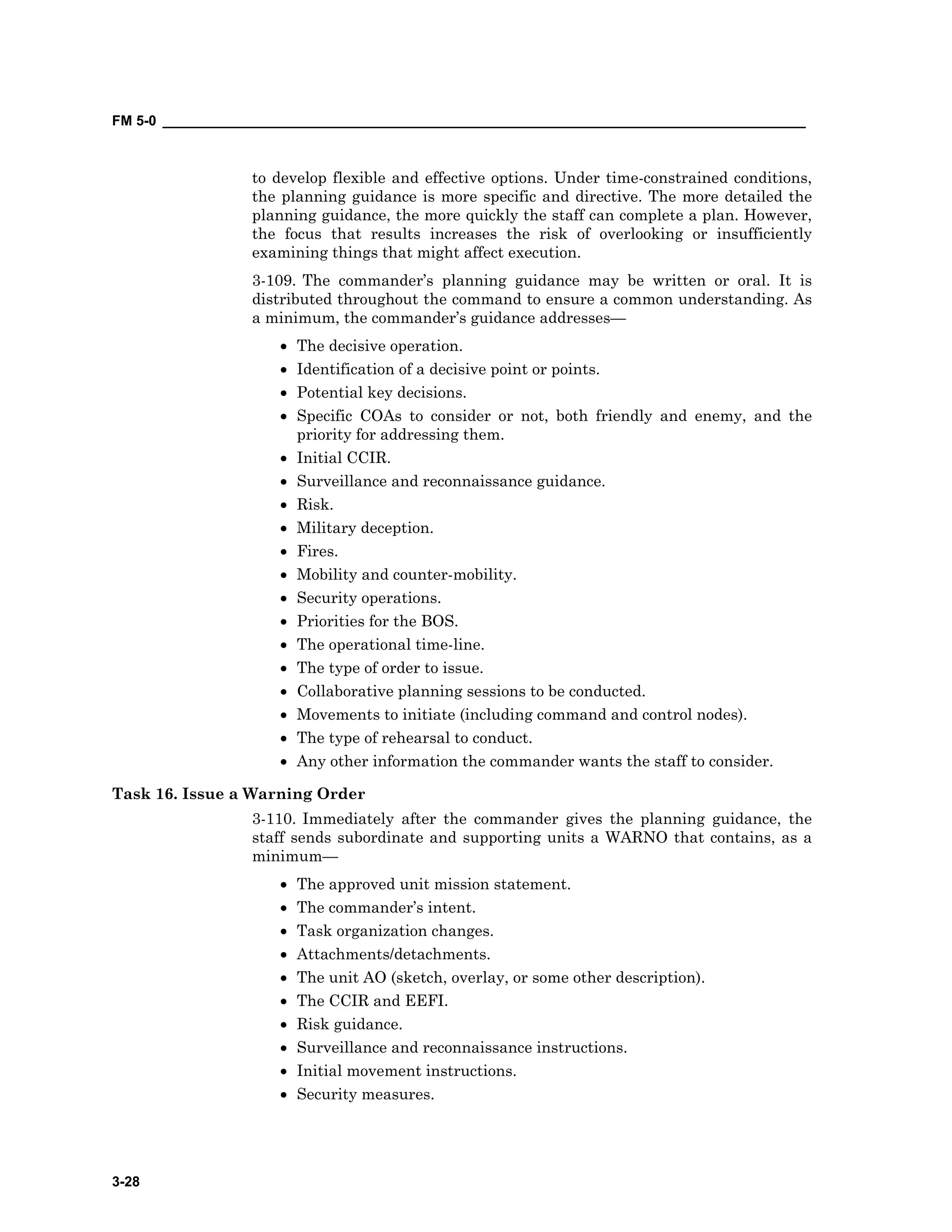 FM 5-0 - Army Planning & Orders Production | PDF