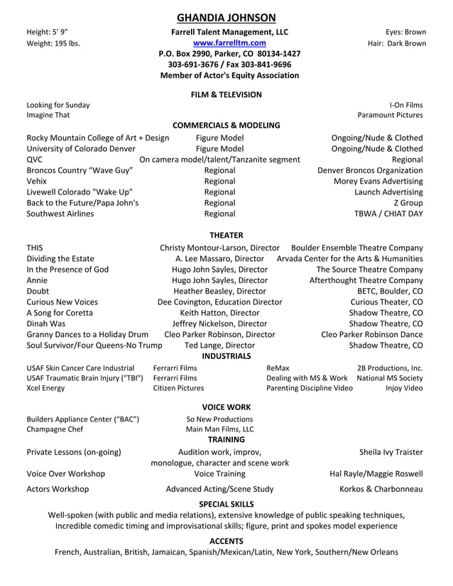 2015_G Johnson Entertainment Resume | PDF