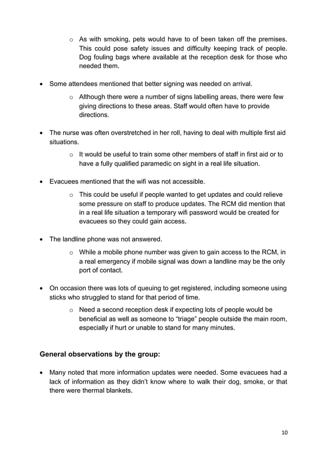 Rest Centre 2016 report | PDF