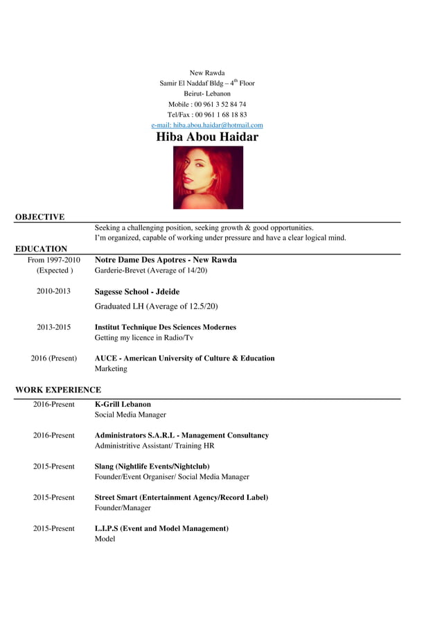 Hiba Abou Haidar CV | PDF