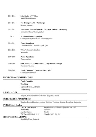 Hiba Abou Haidar CV | PDF