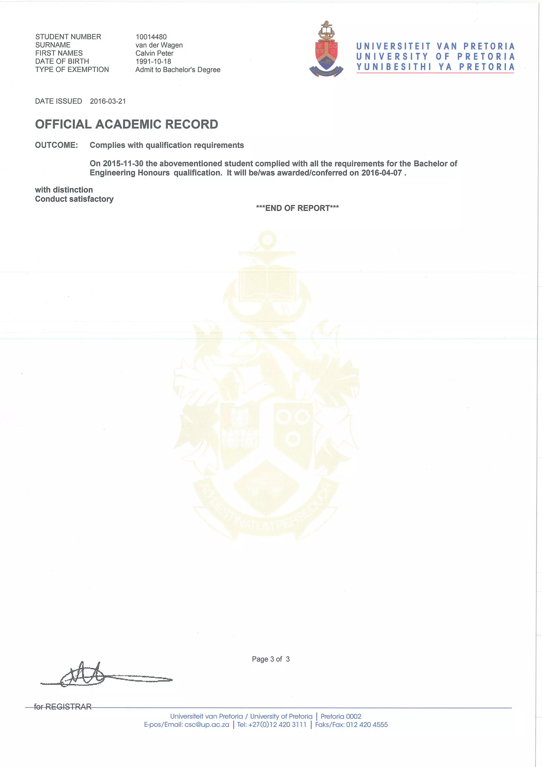 Academic Results - University | PDF